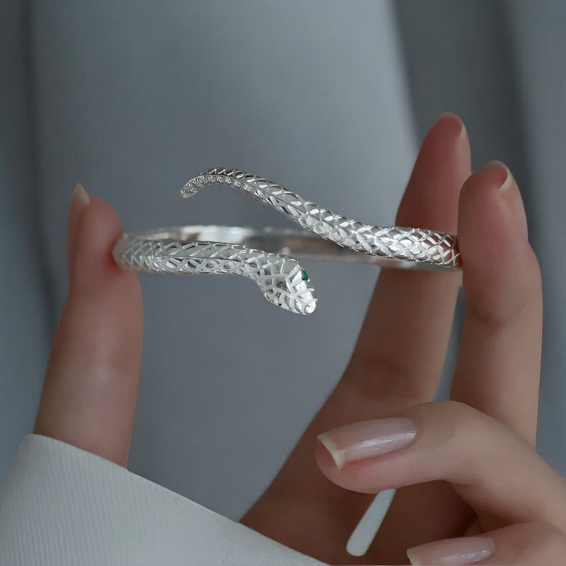 925 Snake Silver Bracelet - Etsy