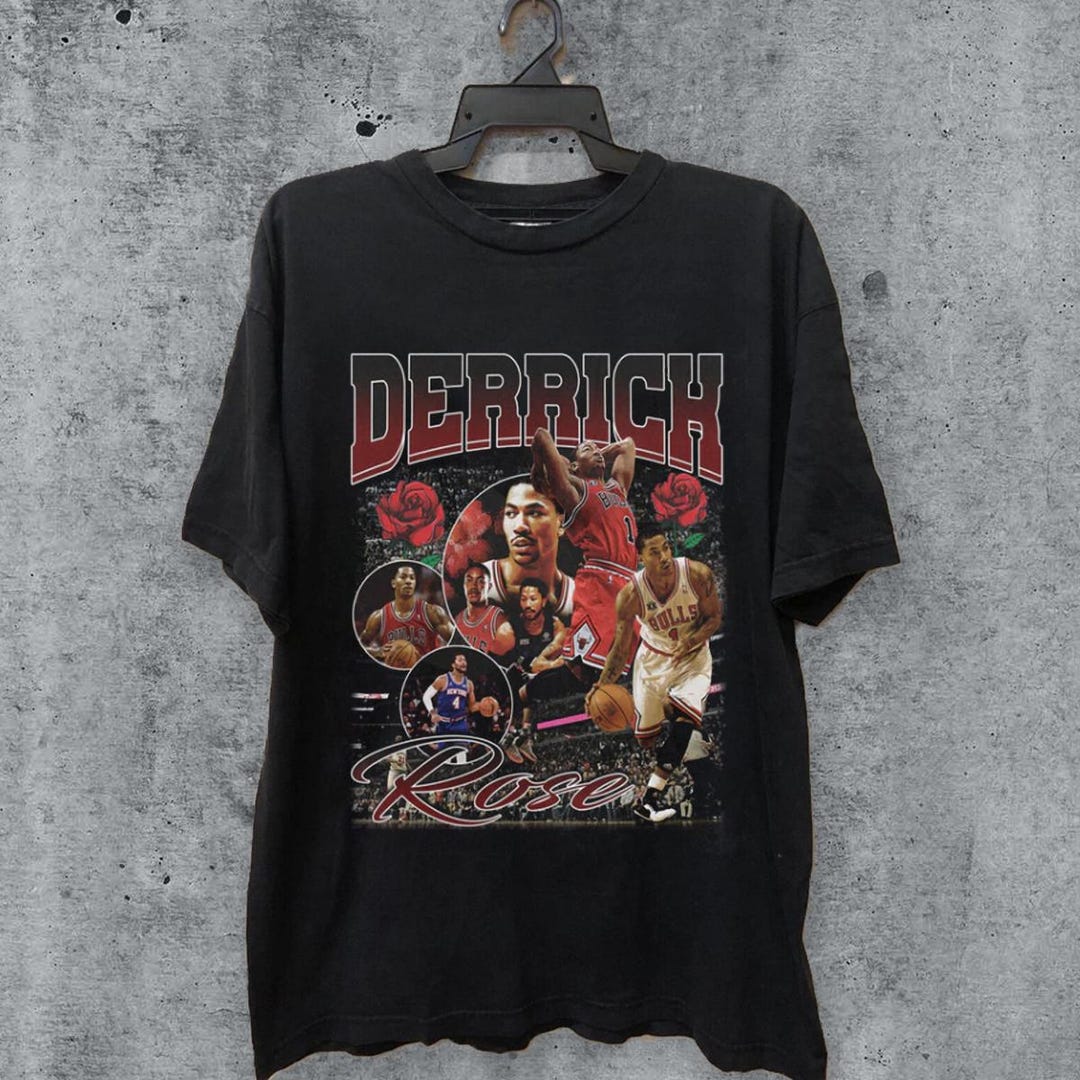 Vintage 90s DERRICK ROSE Shirt Homage Retro Classic Graphic Tee Bootleg ...