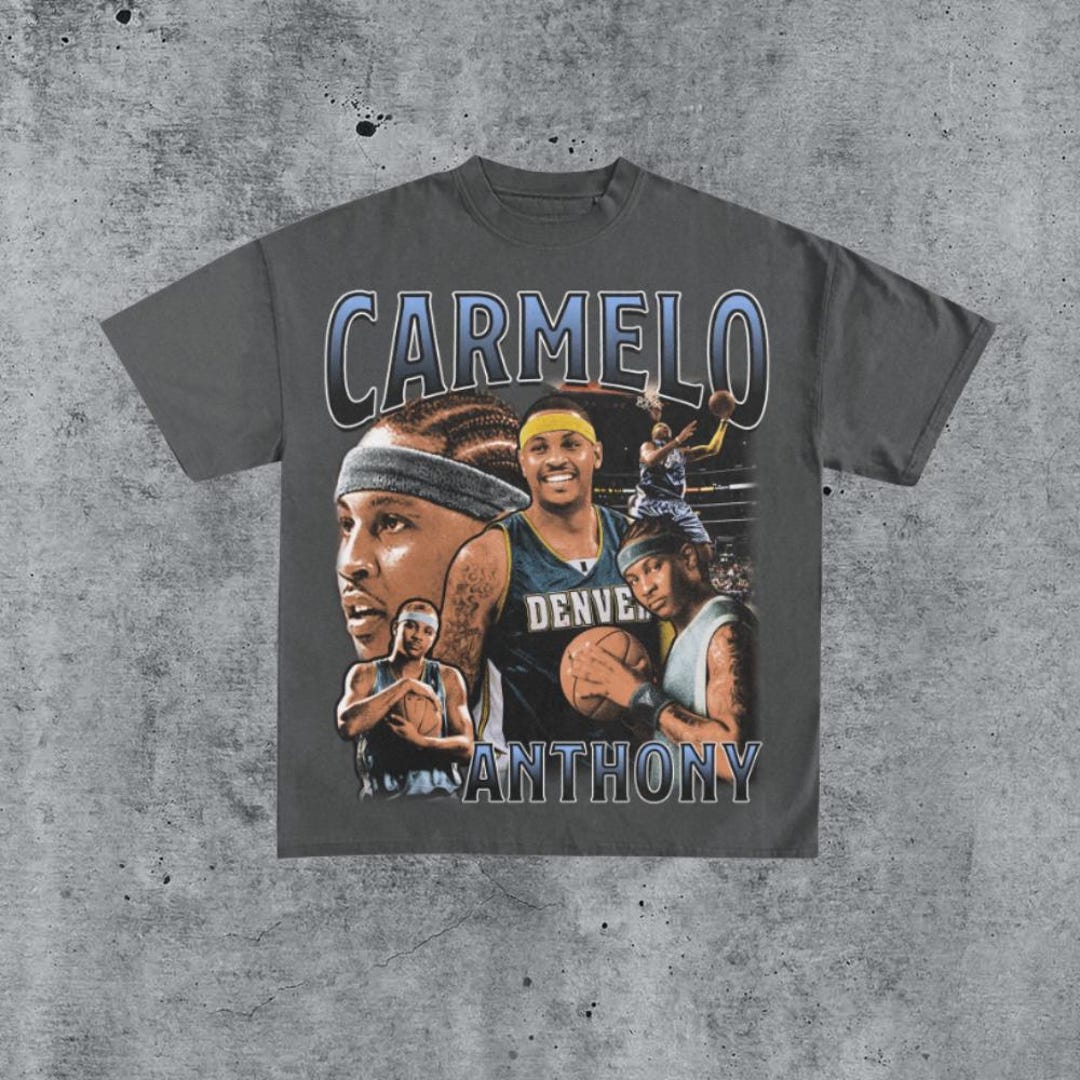 Vintage 90s CARMELO ANTHONY Shirt Homage Retro Classic Graphic Tee ...