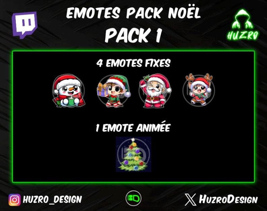 Pack of 4 Emotes + 1 Animated Emote Set 1 - Twitch & Discord Emoticons ...