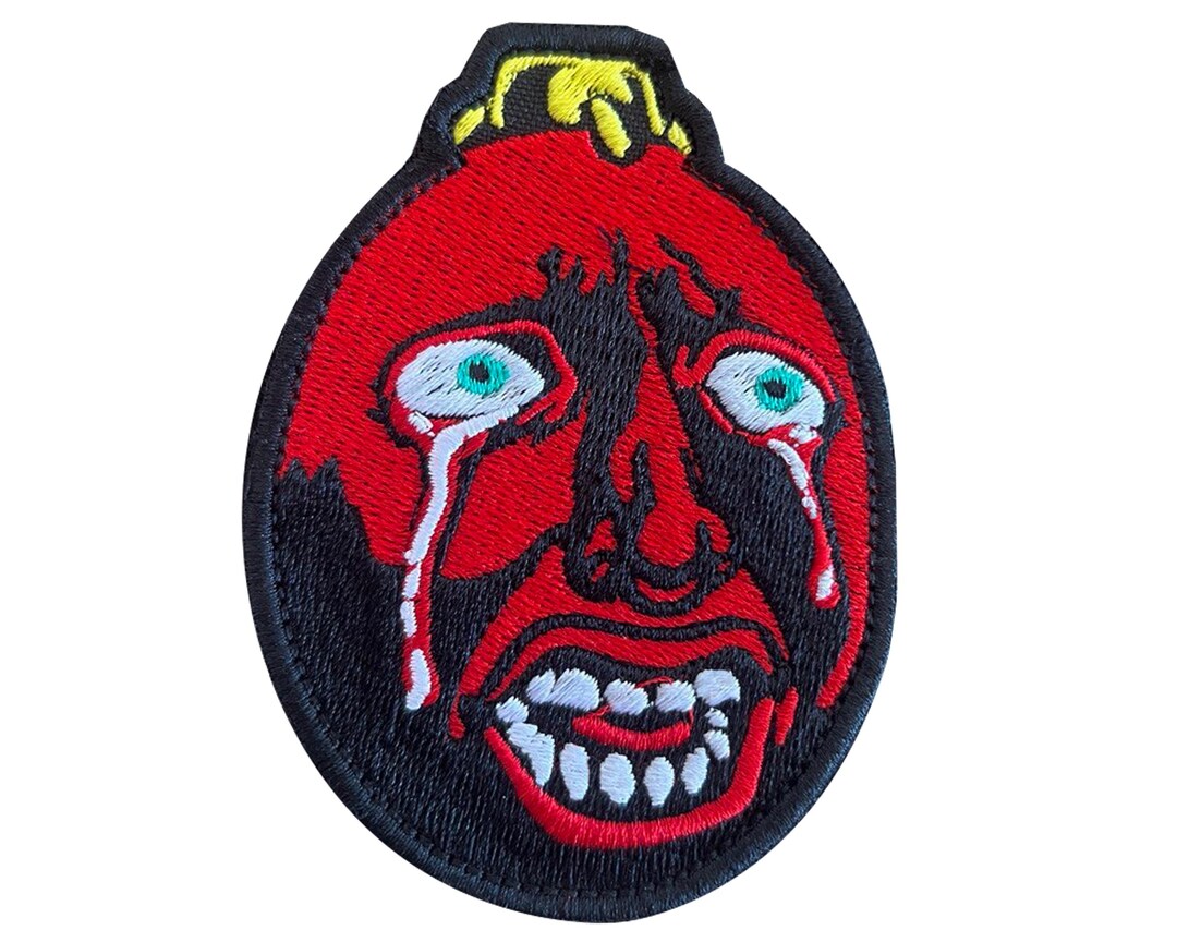 Anime Patch, Demon Red Face Patch, Japanese Embroidery, Manga Patch ...