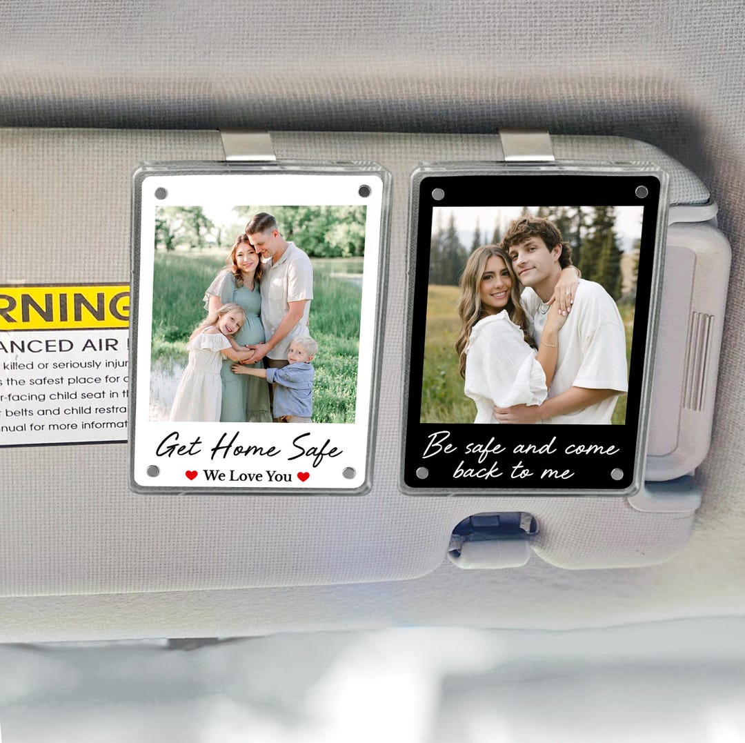 Custom Dad Gift, Family Photo Car Visor Clip, Personalized Father's ...