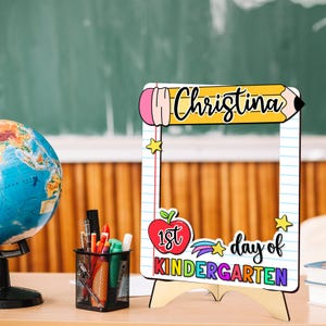 First Day of School Personalized Frame Prop, Grade Photo Frame ...