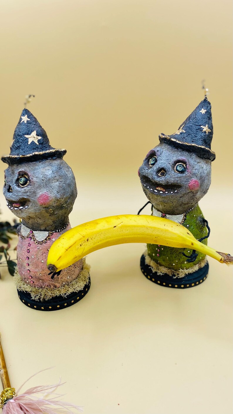 Witch Doll, Handmade Spooky Ghoulish Paper Mache Sculpture, Hand ...