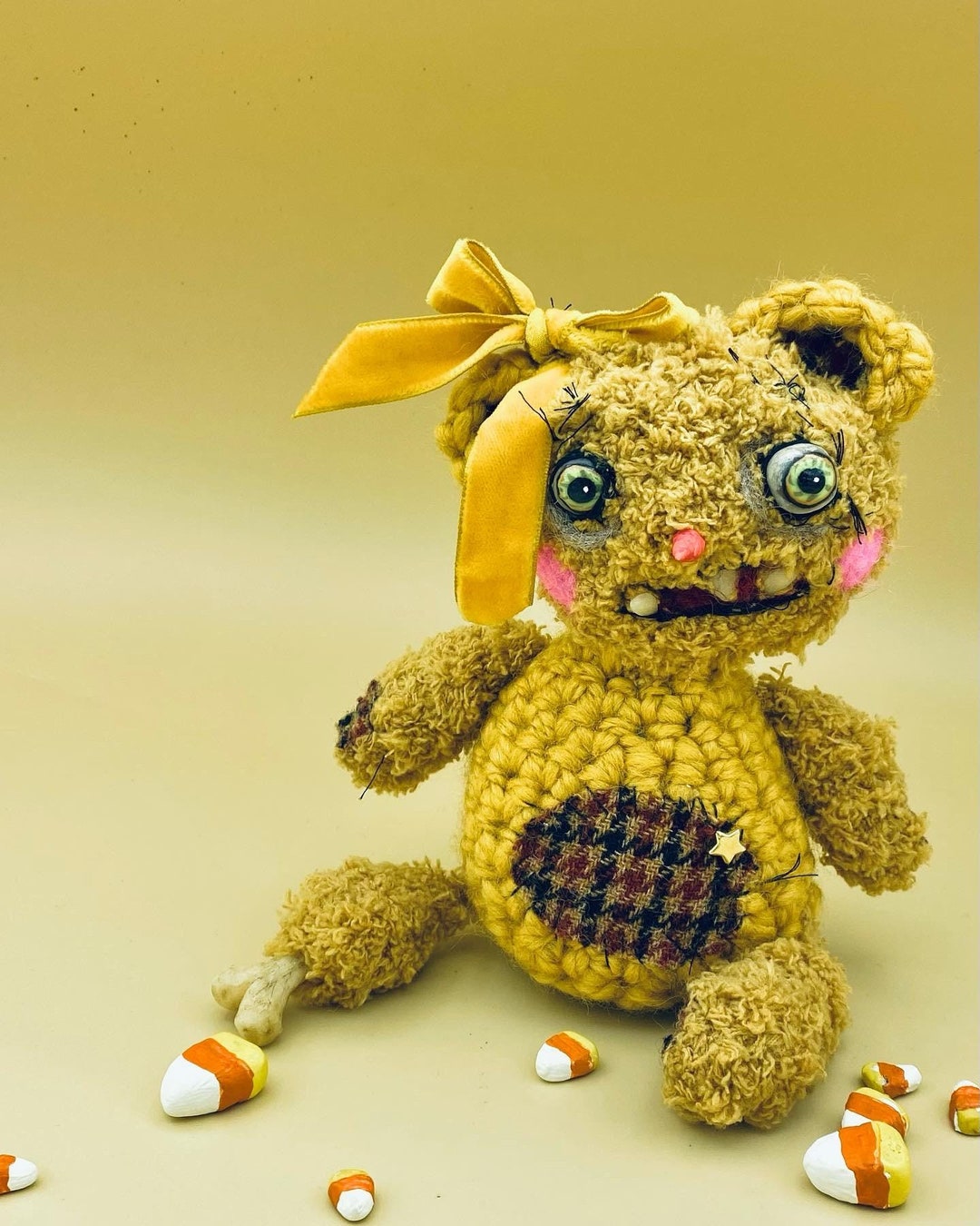 Creepy Cute Artist Teddy Bear, Ugly Art Doll, Collectible Handmade ...