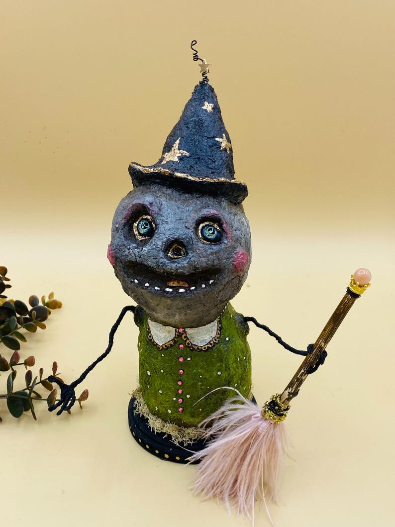 Witch Doll, Handmade Spooky Ghoulish Paper Mache Sculpture, Hand ...