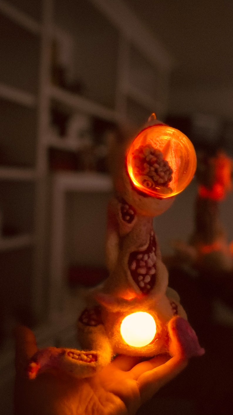 Creepy Alien Felt Sculpture With Lights, Needle Felted Weird Art Doll ...