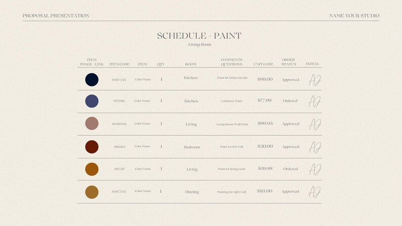 Proposal Design Presentation Interior Design Template - Etsy