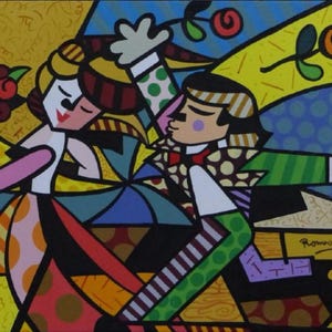 Romero Britto Painting on Canvas, Signed, Artwork - Etsy