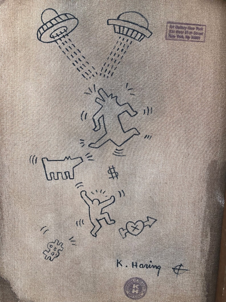 Keith Haring - Oil on Canvas, Signed, Artwork - Etsy