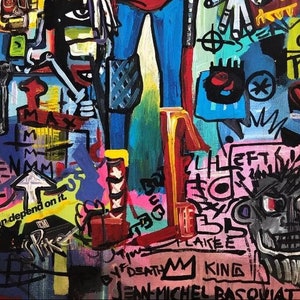 Jean Michel Basquiat - Oil on Canvas, Signed, Artwork - Etsy
