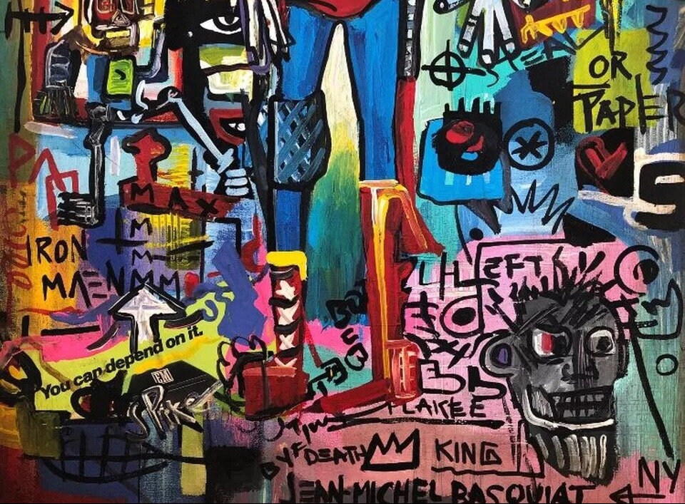 Jean Michel Basquiat - Oil on Canvas, Signed, Artwork - Etsy