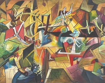 Pablo Picasso Oil on Canvas, Signed, Artwork - Etsy