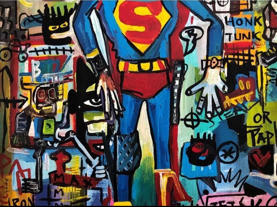 Jean Michel Basquiat - Oil on Canvas, Signed, Artwork - Etsy