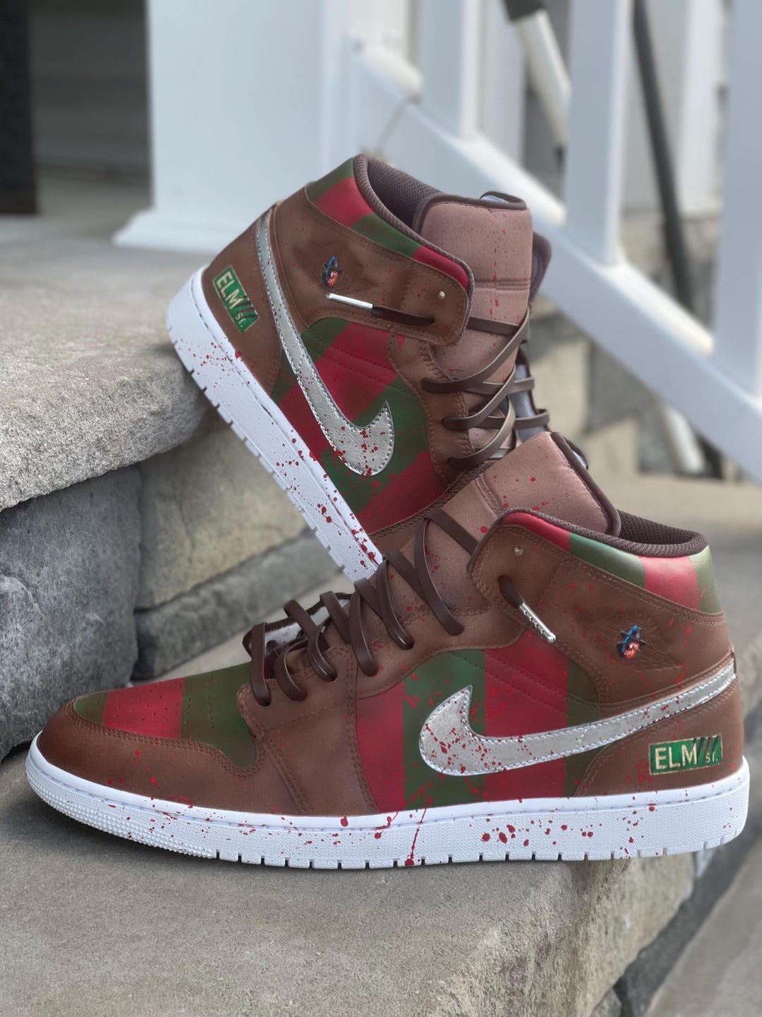 Jordan 1 Nightnare on Elm Street With Custom Insoles and Custom Box - Etsy