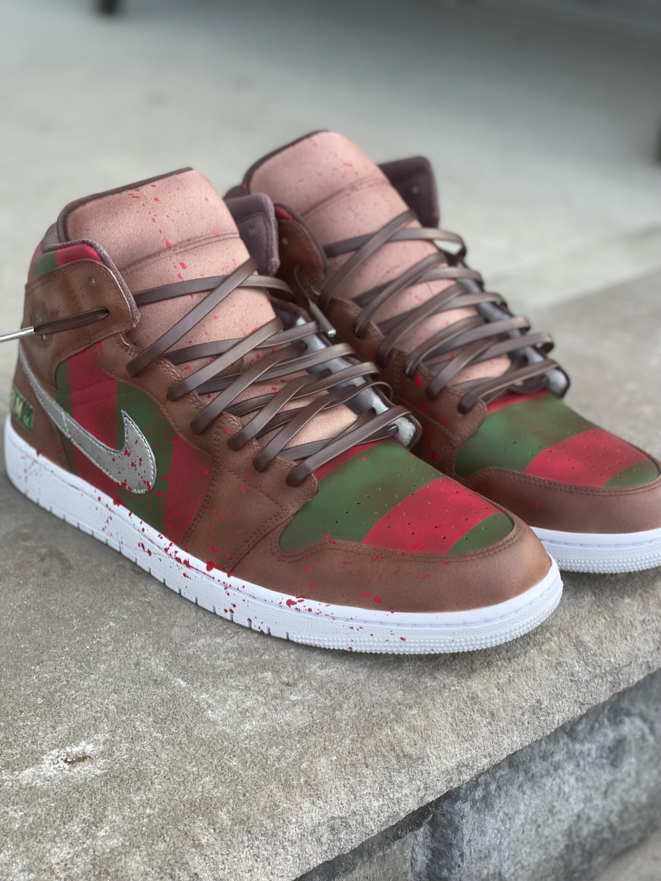 Jordan 1 Nightnare on Elm Street With Custom Insoles and Custom Box - Etsy