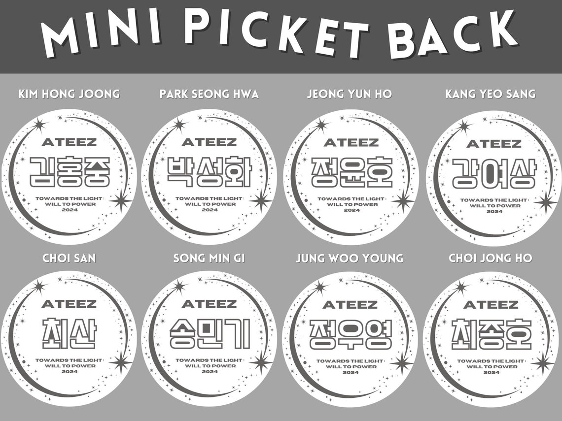ATEEZ Mini Picket Golden Hour - Individual Members ( Unofficial ) - Etsy