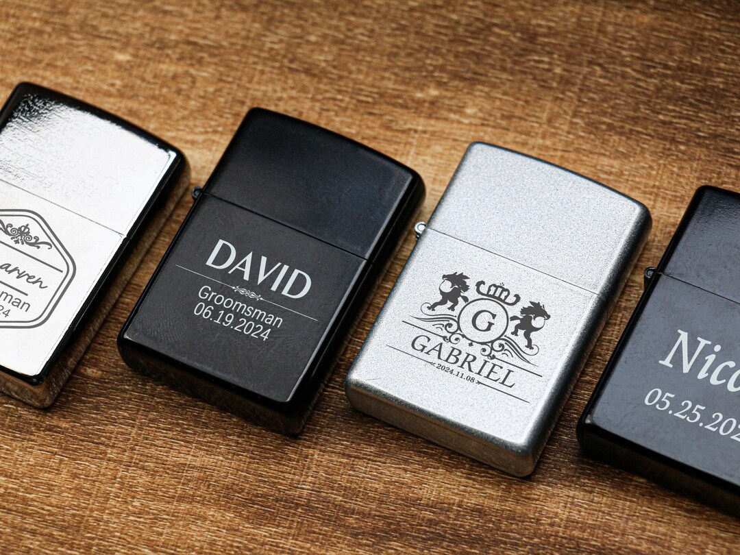 Engraved Monogram Zippo Lighters,personalized Groomsman Lighters With ...