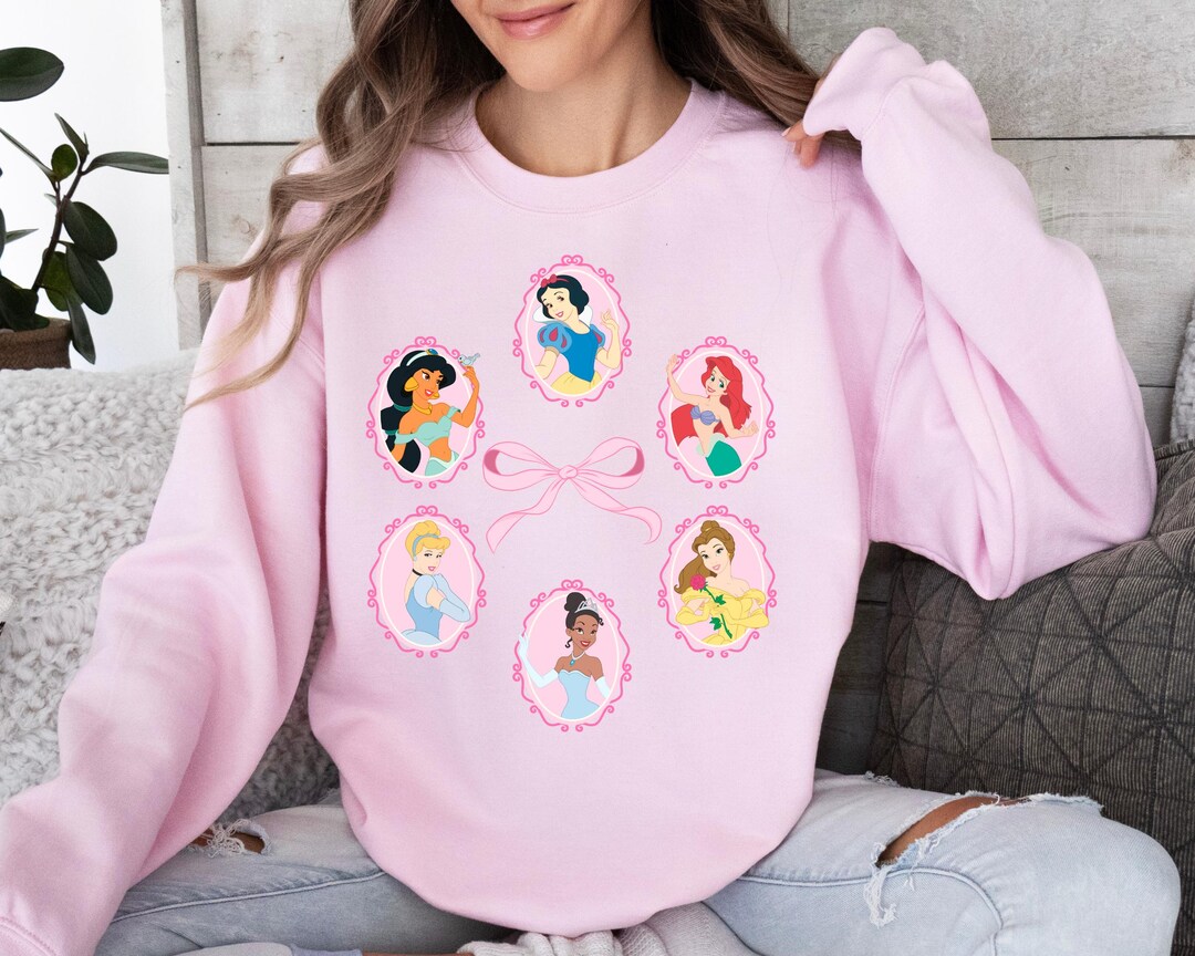 Pink Coquette Princess Crewneck, Disney Princess Sweatshirt and Hoodie ...