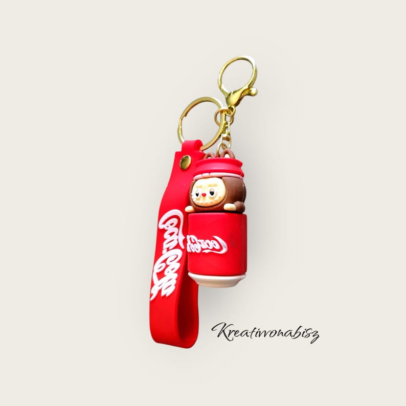 Labubu X Coca Cola Keychain: Kawaii Bag Charm - Etsy