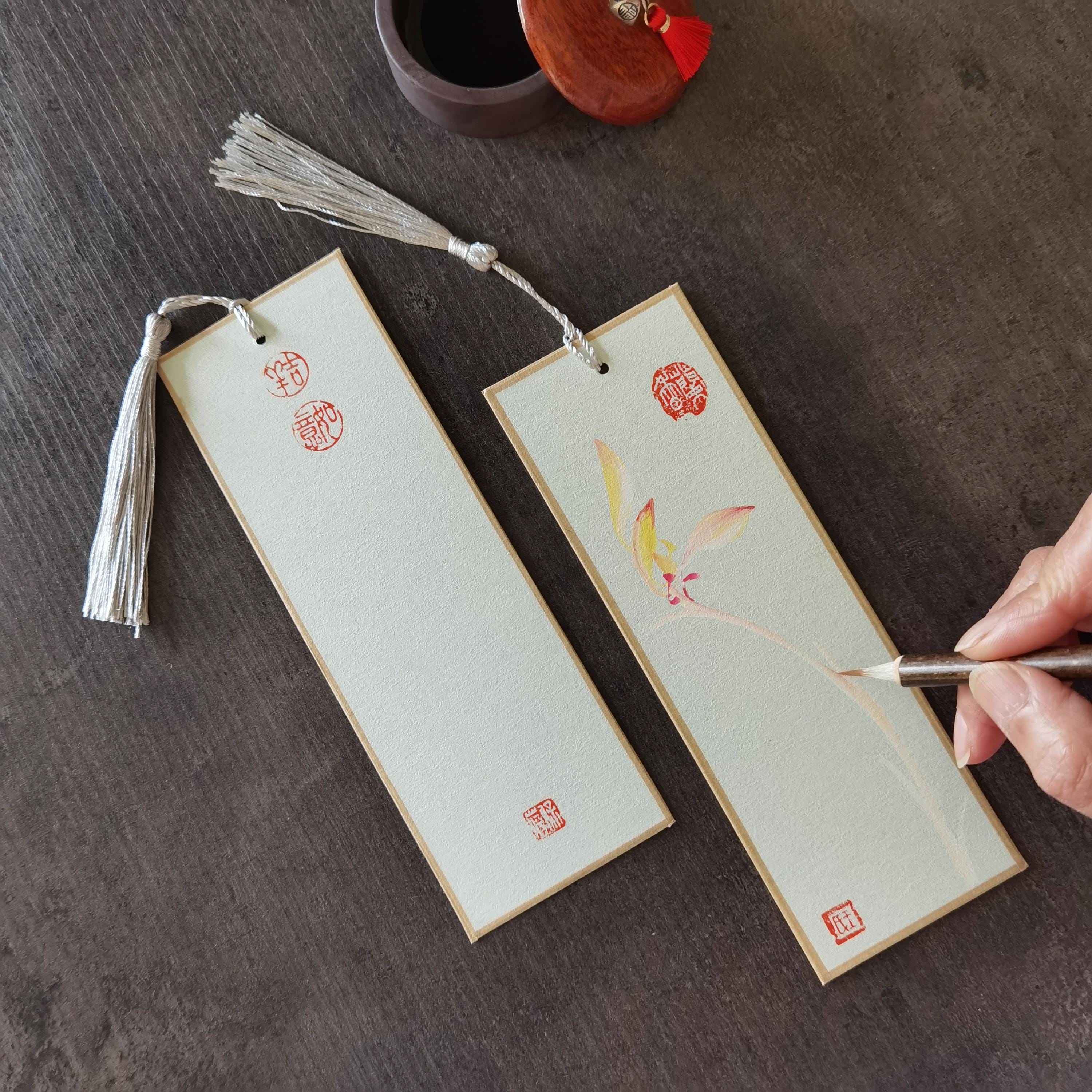100% Hand-painted Bookmark, Chinese Painting Bookmark, a Great Gift ...