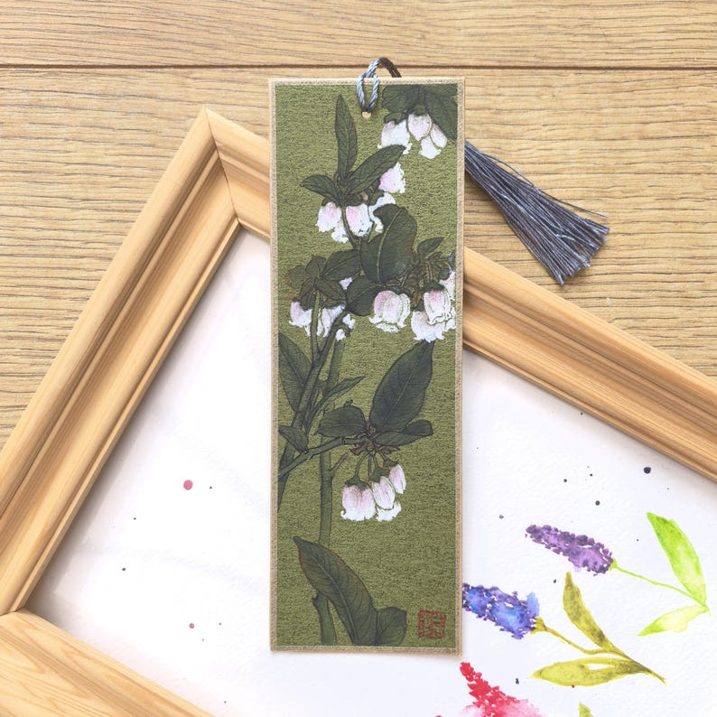 100 % Hand Painted Bookmark, Chinese Floral Art Gift for Book Lovers ...