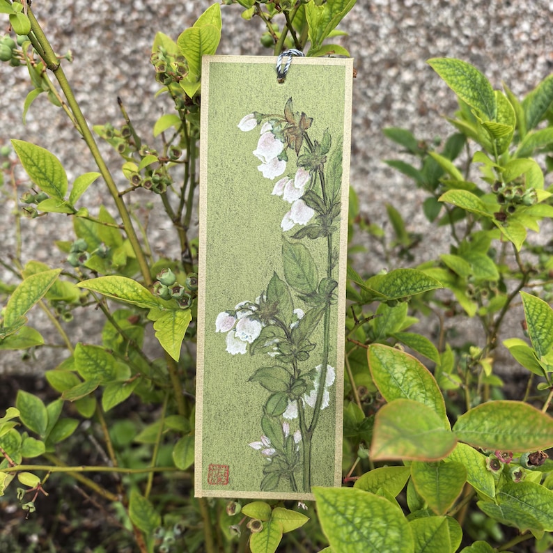 100 % Hand Painted Bookmark, Chinese Floral Art Gift for Book Lovers ...