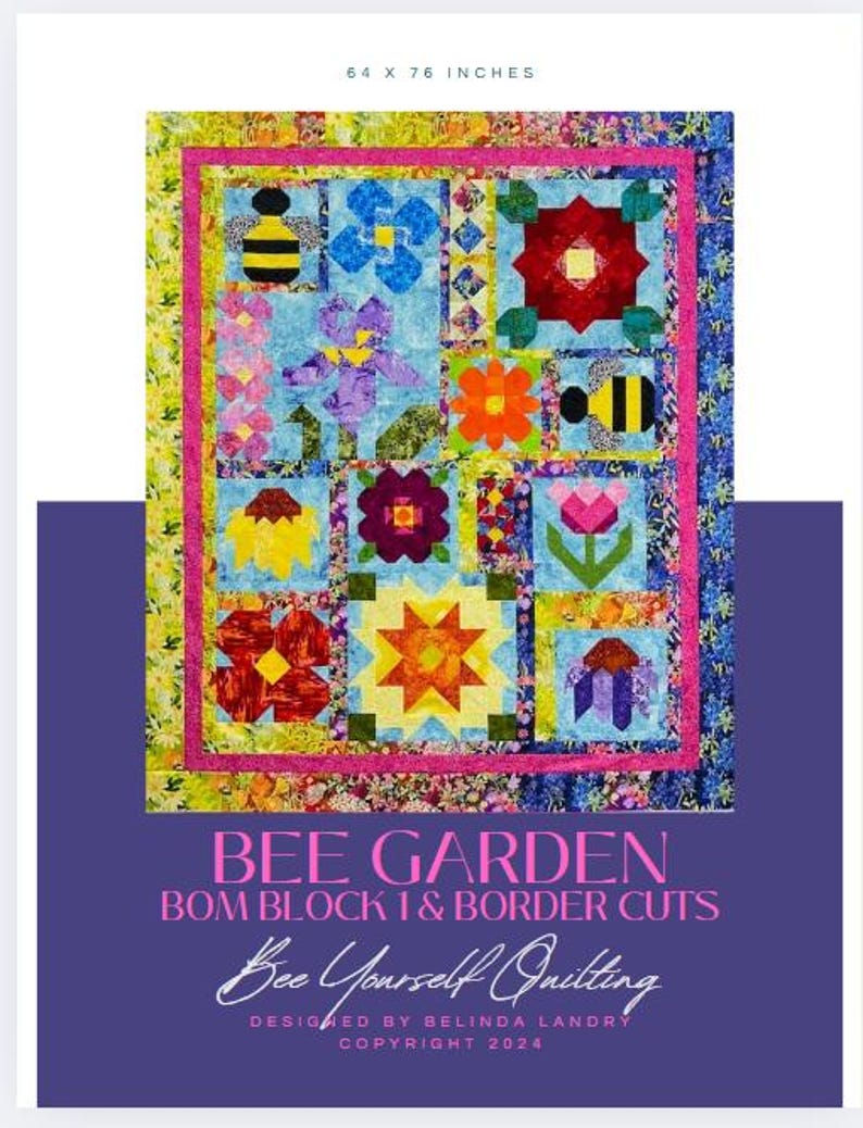 Bee Garden Quilt- Block 5 - Block of the Month - Etsy