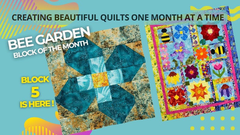 Bee Garden Quilt- Block 5 - Block of the Month - Etsy