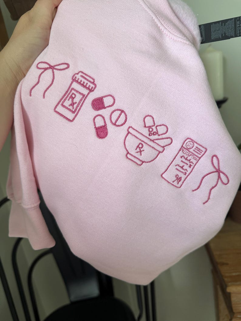Pharmacy Icon Crewneck| Pharmacist Icons Sweatshirt | Embroidered ...