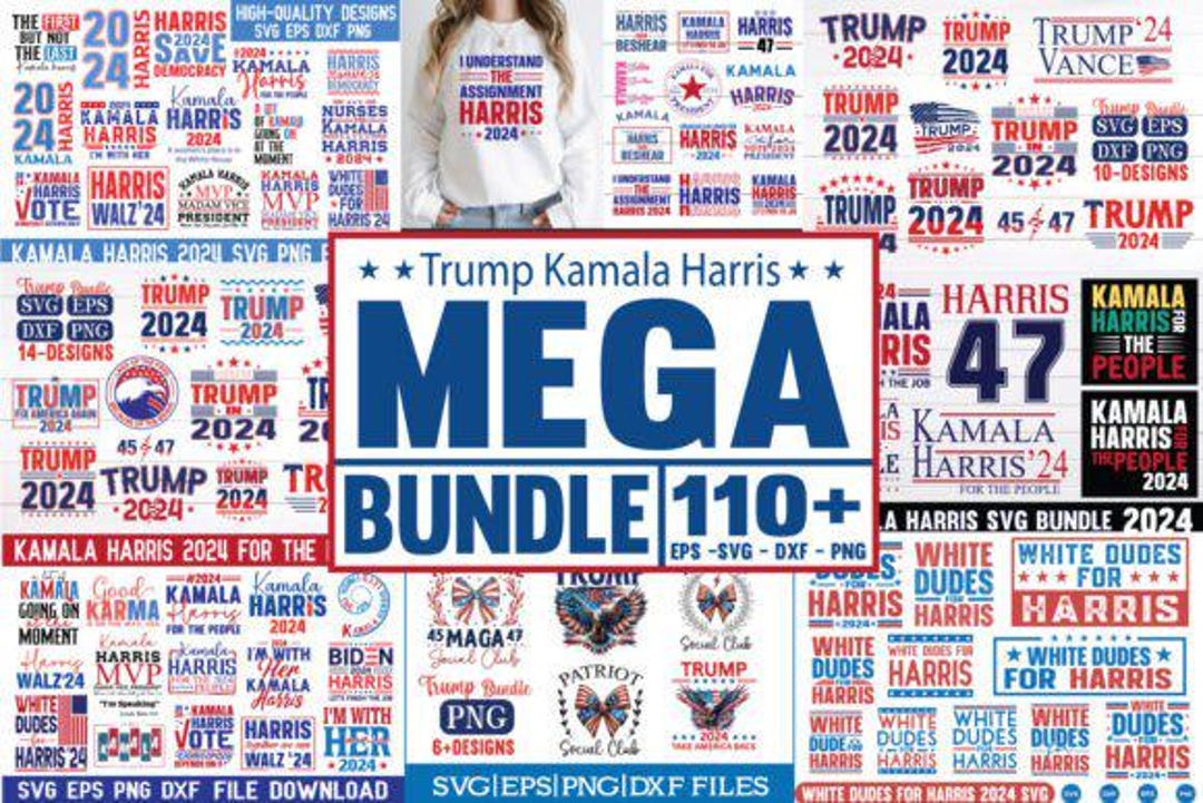 Trump 2024 and Kamala Harris Mega Bundle, Over 100 High-quality ...