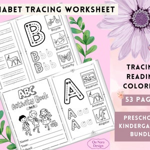 ABC Activity Book set 2 Printable Alphabet Tracing Uppercase Lowercase ...