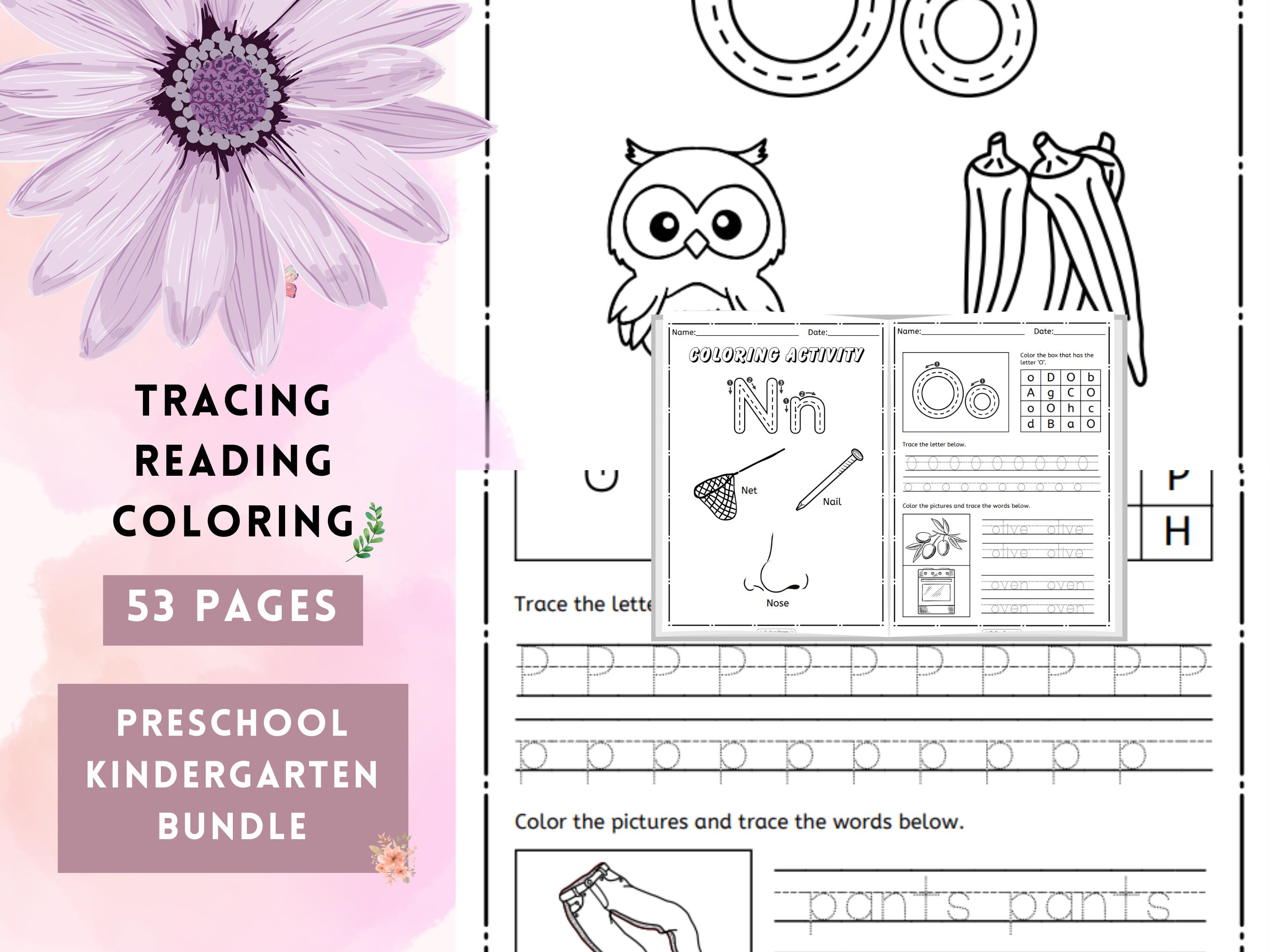 ABC Activity Book set 1 Printable Alphabet Tracing Uppercase Lowercase ...