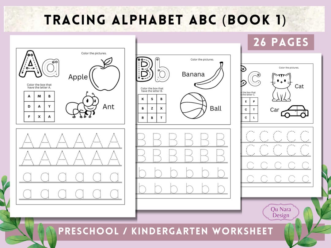 Tracing Alphabet ABC (book 1) - Printable Kindergarten Preschool ...