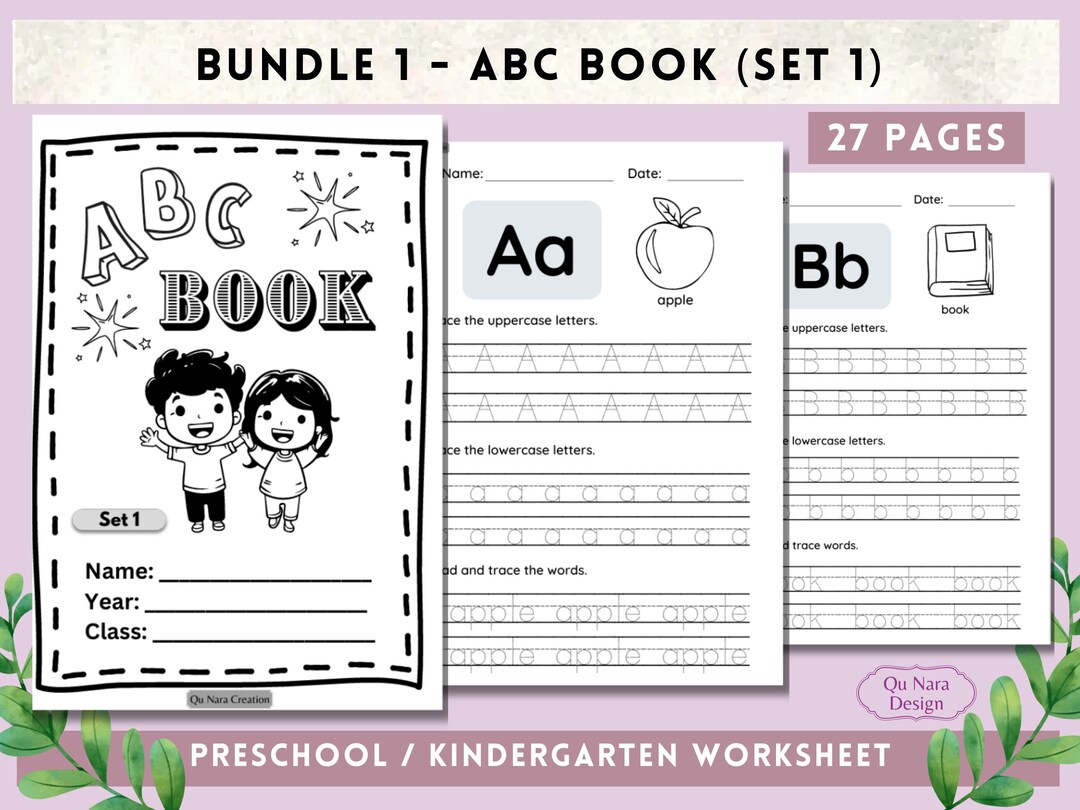 BUNDLE 1 : ABC Book (set 1) - Printable Kindergarten Preschool ...