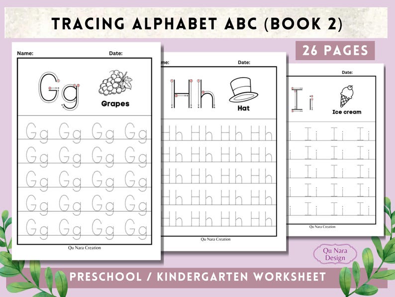 Tracing Alphabet ABC (book 2) - Printable Kindergarten Preschool ...
