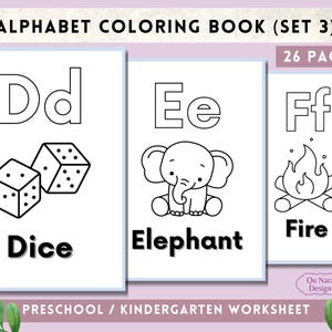 Alphabet Coloring Book (set 3) - Printable Kindergarten Preschool ...