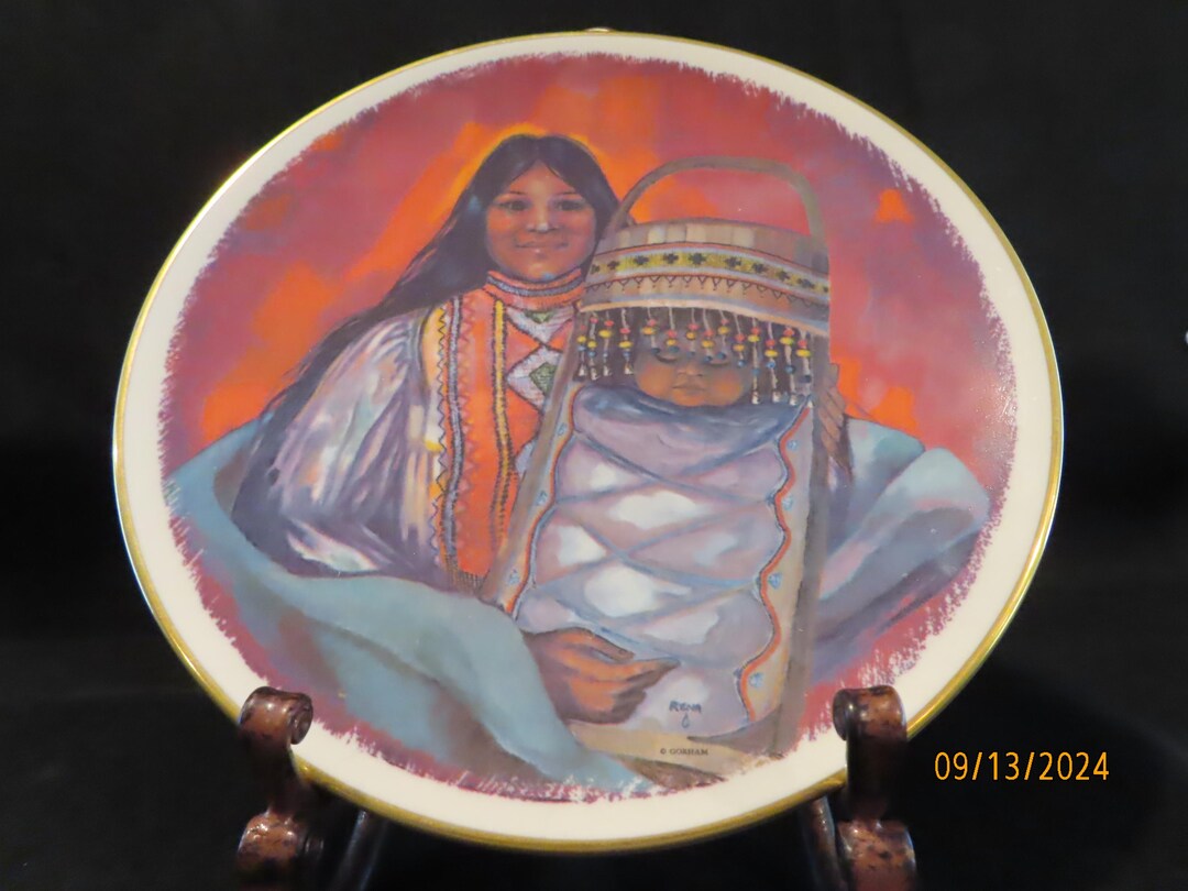 Apache Native American Mother & Child Plate #161/9800 Dated 1976 by ...