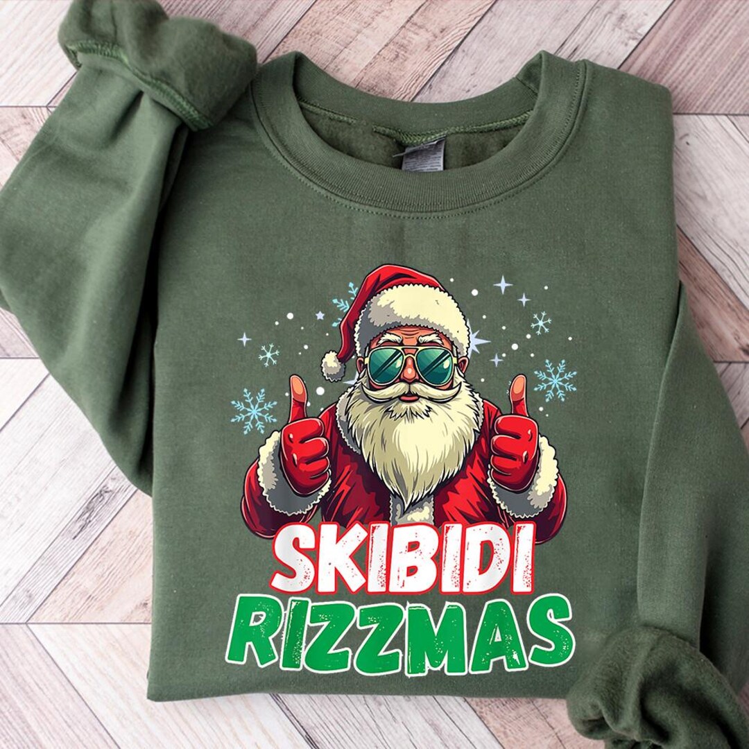 Skibidi Rizzmas Christmas Rizz Santa Claus Charisma Kid Cool Png, Rizz ...