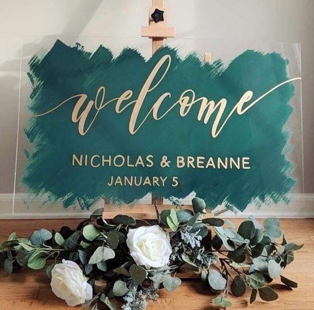 Custom 3D Wedding Sign, Acrylic Brushes Back Welcome Sign, Custom ...