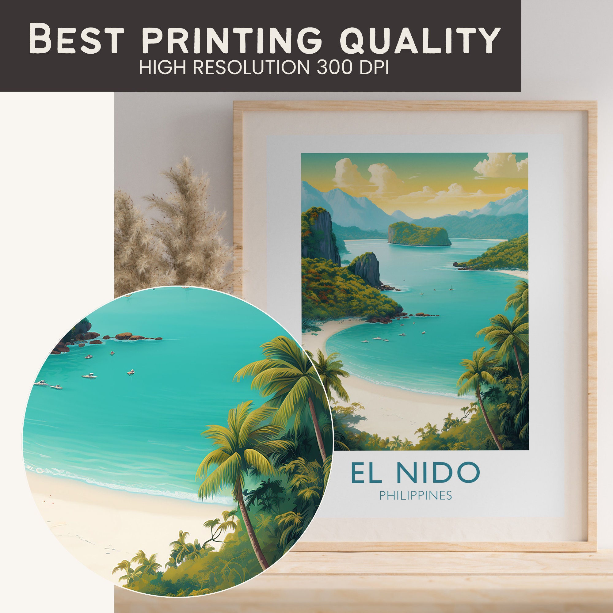 El Nido Digital Print Printable Wall Art Digital Art Download Travel ...
