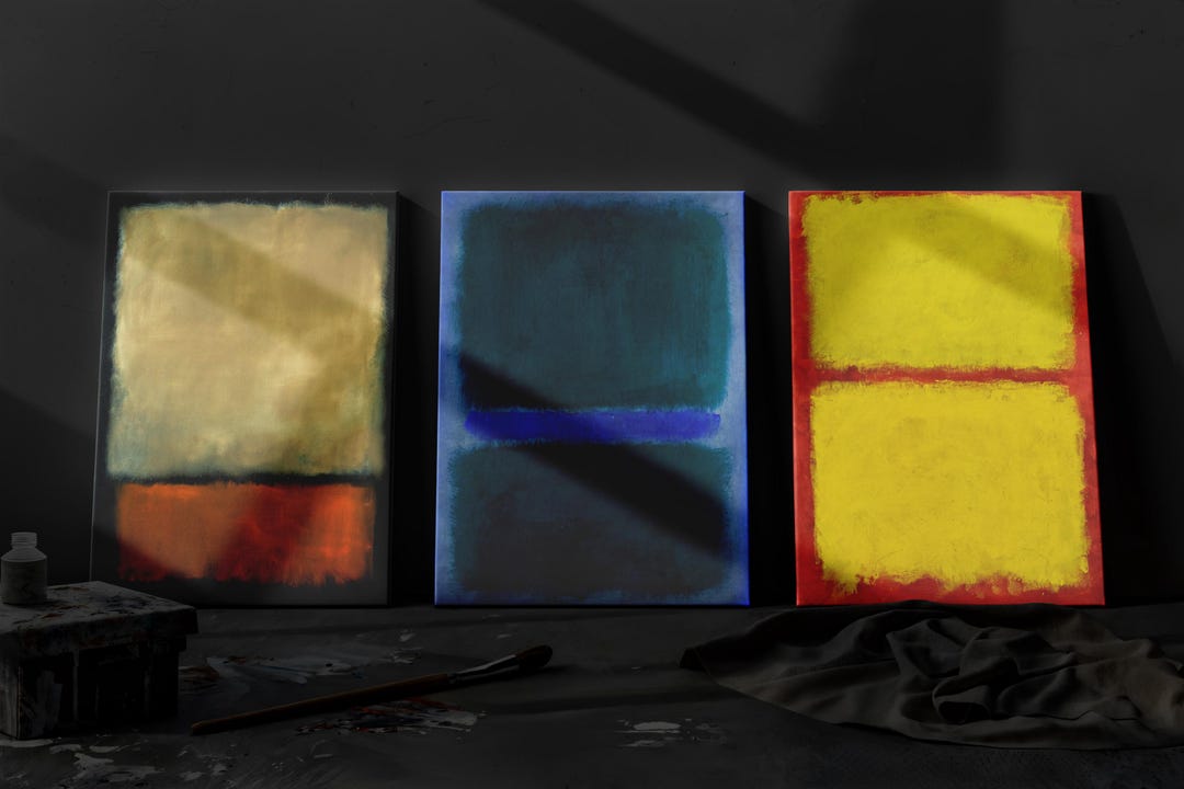Mark Rothko Abstract Expressionism Canvas Art Set of 3 | Color Field ...