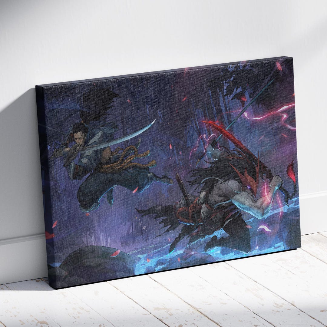 Yone and Yasuo Canvas Art - Samurai Warriors Illustration Canvas/poster ...