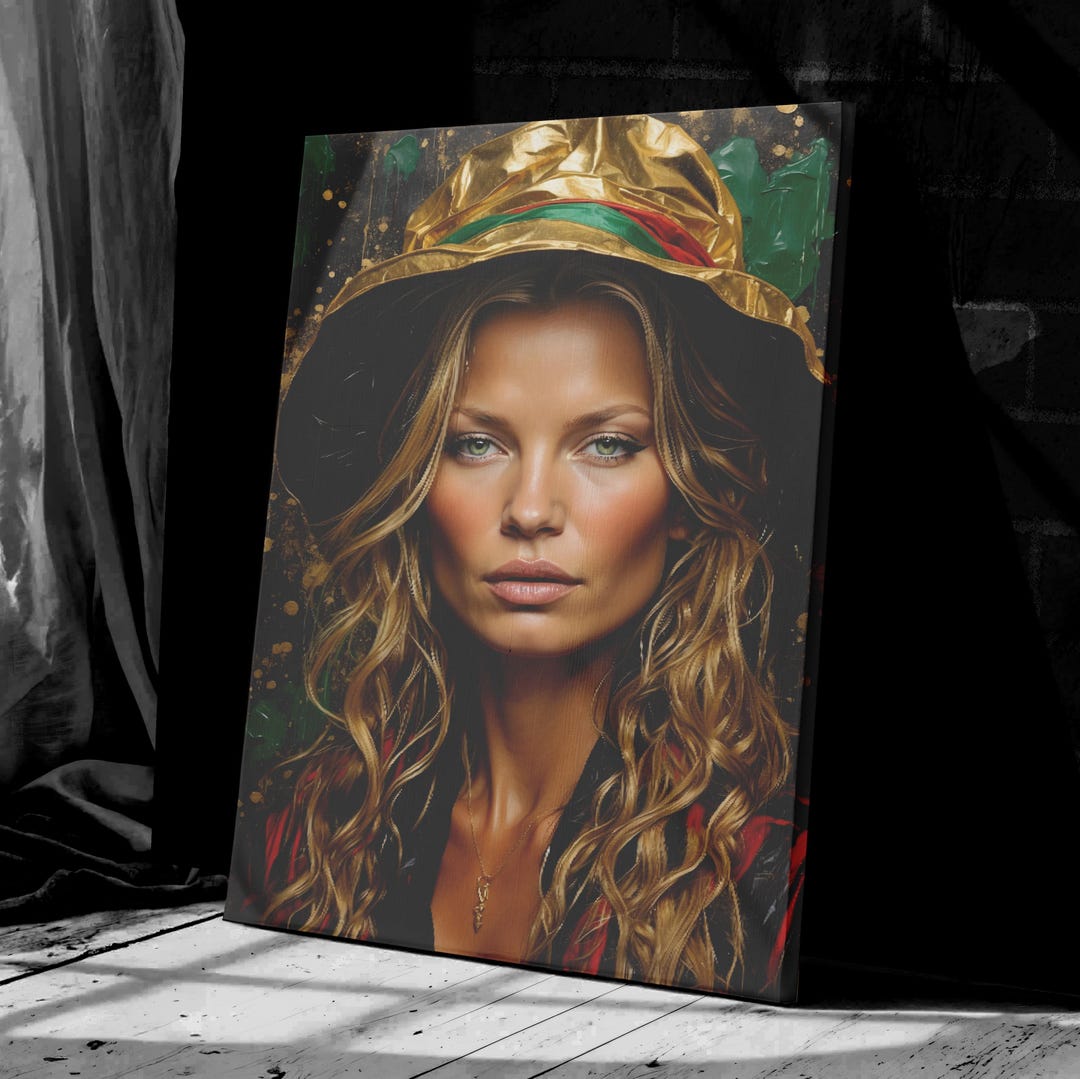 Kate Moss Poster Oil Painting Look Fashion Poster Fashion Wall Art Kate ...