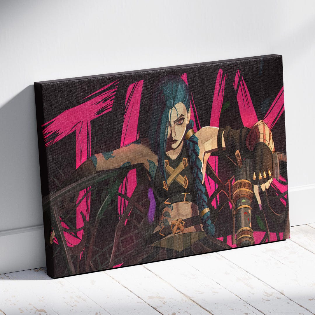 Jinx Canvas Art Print, League of Legends Inspired Wall Art, Magic Light ...