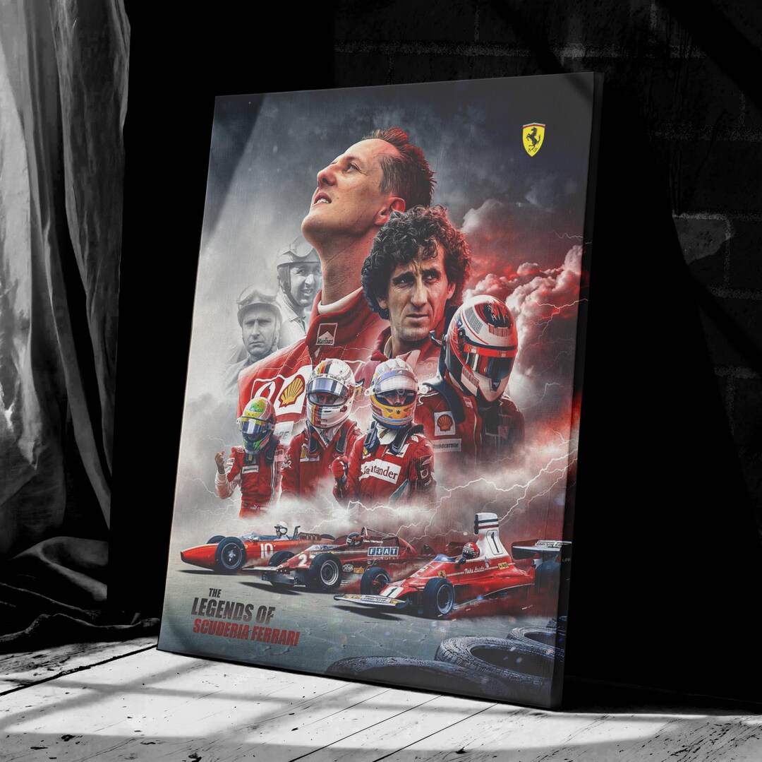 Formula 1 Legends Ferrari Canvas Poster - Iconic Racing Wall Art for F1 ...
