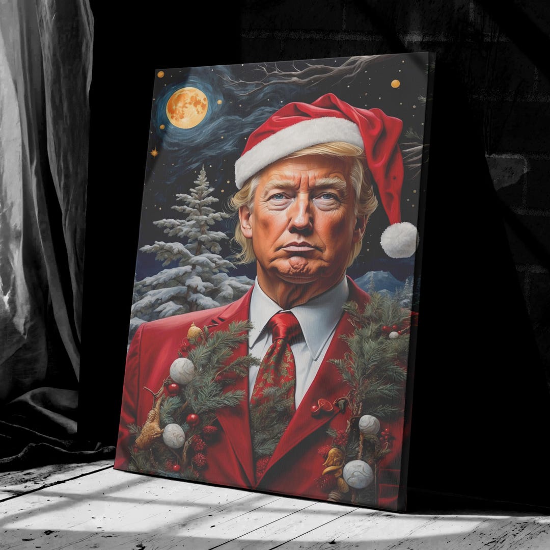 President Donald Trump Canvas Noel Poster Starry Night Background New ...