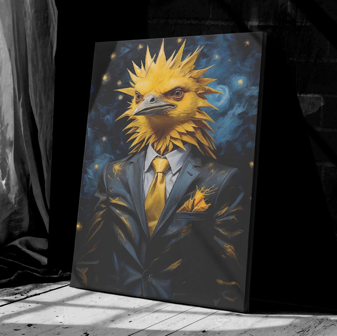 Zapdos Canvas Art Starry Night Sky, Cute Zapdos Wall Decor, Perfect ...