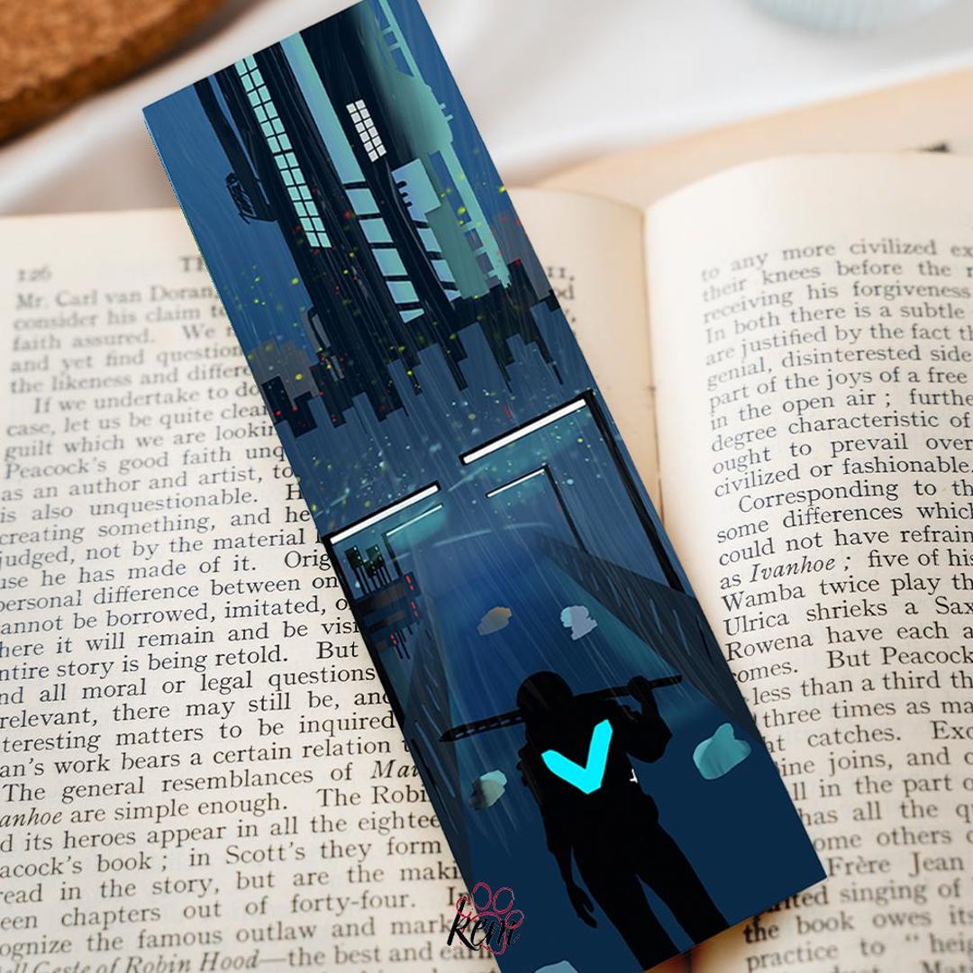 Cyberpunk Bookmark – Original Futuristic Illustration – Sci-fi Reader ...