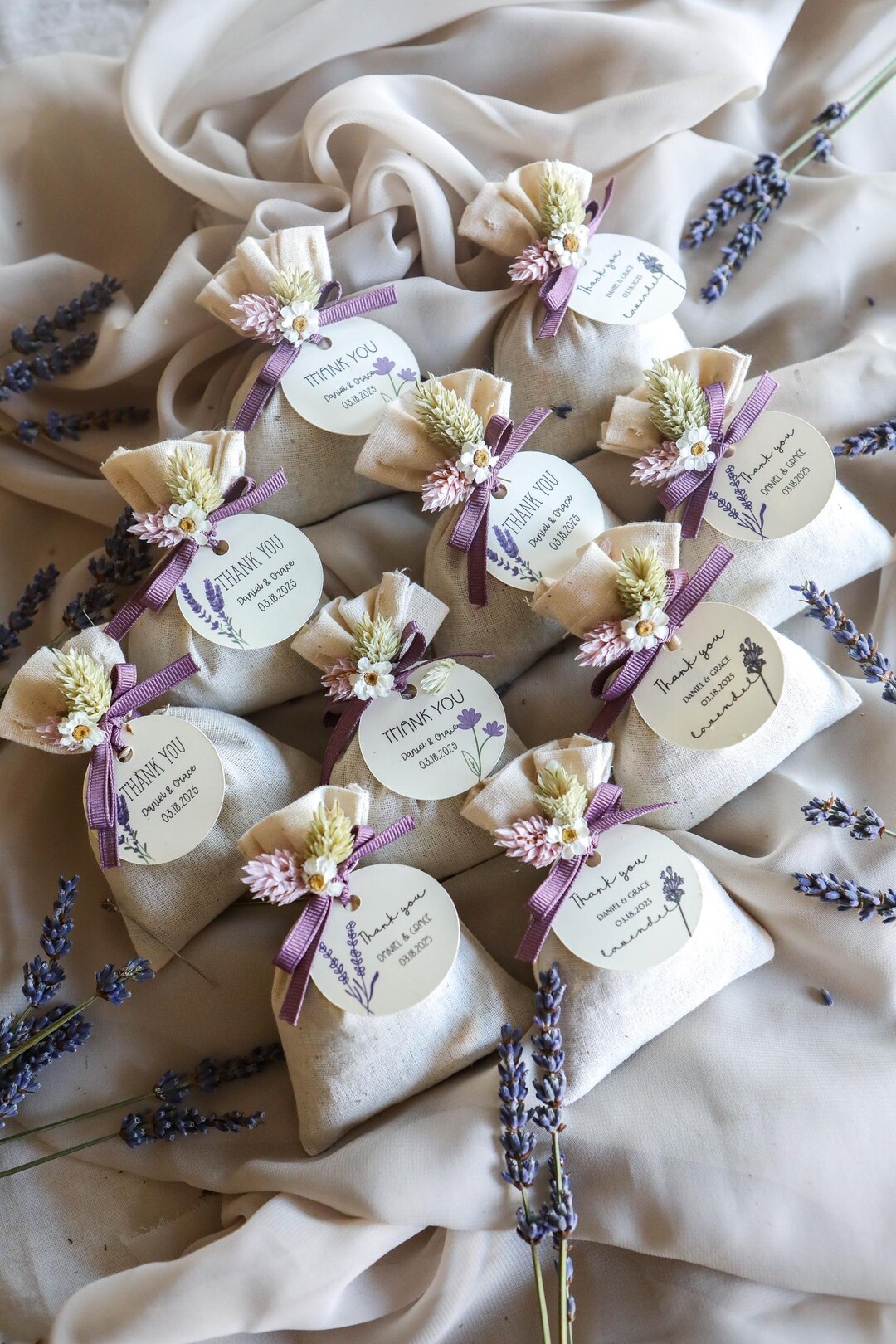 Lavender Sachet Wedding Favors | French Dried Lavender, Customizable ...